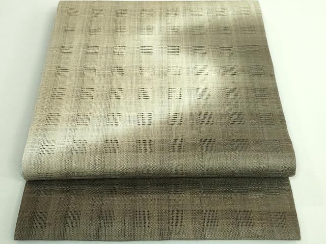 平和屋着物■極上　夏物　九寸開き名古屋帯　霞文　麻　逸品　DZAB0459kh5