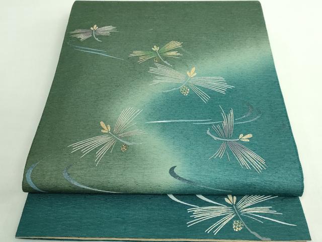 平和屋着物■極上　夏物　金彩友禅　卓越技能者・名工・和田光正　太鼓柄袋帯　松　光正高蒔絵　金銀彩　逸品　DZAB0513kh5