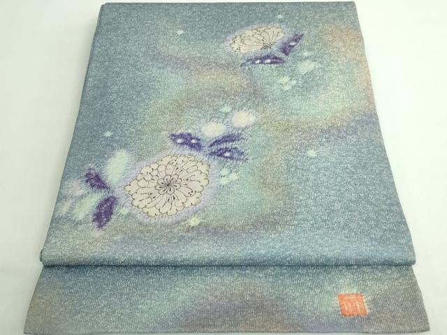 平和屋本店■極上　初代　久保田一竹　幻の辻が花　太鼓柄袋帯　金通し地　逸品　DZAB1463kh5 平和屋本店□極上 久保田一竹 幻の辻が花 太鼓柄袋帯 金通し