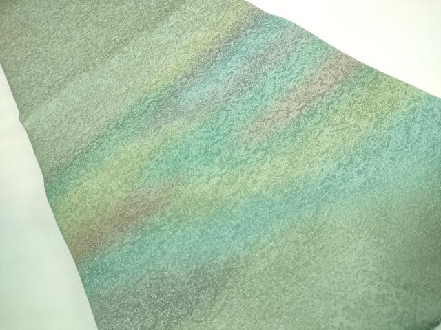 平和屋本店□極上 久保田一竹 幻の辻が花 太鼓柄袋帯 草花地紋 金通し