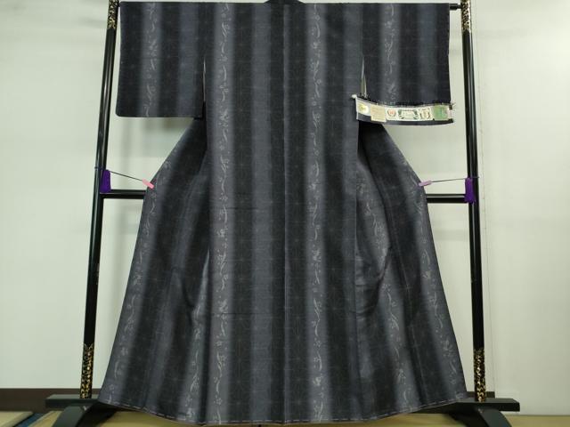 平和屋着物■極上　結城紬　80亀甲　飛び亀甲柄　飛兎　麻の葉間道　やまと誂製　証紙付き　逸品　未使用　DZAB0560kh5