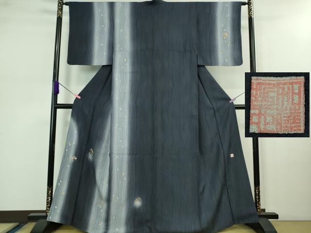 平和屋着物■極上　訪問着　加藤哲也　刺繍　吹寄せ花文　舞花弁　暈し染め　金銀彩　逸品　DZAB0569kh5