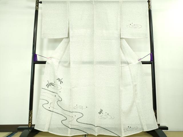 平和屋着物■極上　夏物　訪問着　流水に蜻蛉　さが美扱い　逸品　未使用　DZAB0578kh5