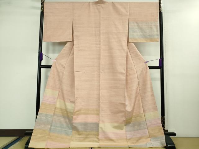 平和屋本店■極上　紅花紬　米沢　訪問着　ロング丈　逸品　DZAB0593kh5