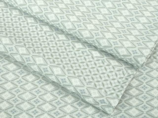 平和屋着物■極上　森英恵・HANAE MORI　小紋　単衣　菱横段文　やまと誂製　洗える着物　逸品　未使用　DZAB0607kh5