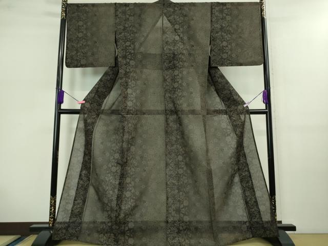 平和屋着物■極上　夏物　本場大島紬　夏大島　草花文　逸品　DZAB0623kh5