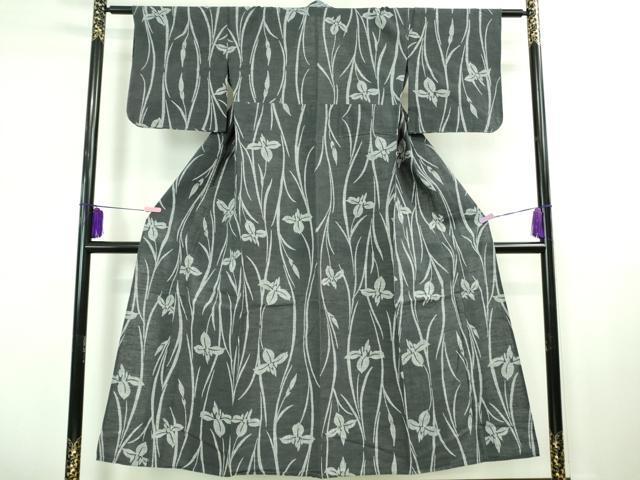 平和屋着物■極上　夏物　竺仙　浴衣　綿　杜若　褐色地　伊勢丹扱い　逸品　DZAB0642kh5