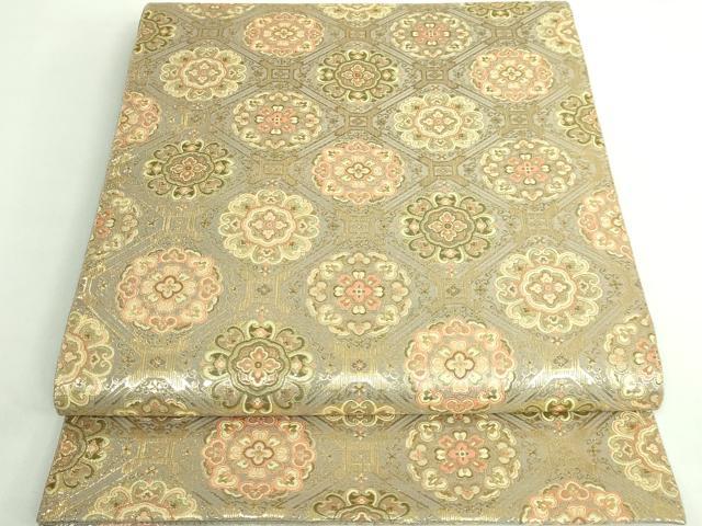 平和屋本店□極上 本場筑前博多織 六通柄袋帯 正倉院格