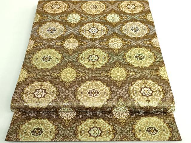 平和屋着物■極上　西陣織　陰山織物謹製　箔屋清兵衛　六通柄袋帯　正倉院花文　本金箔　逸品　DZAB0654kh5