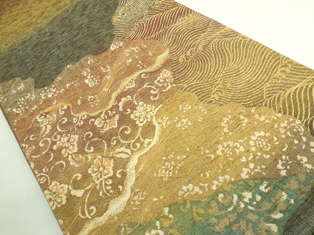 平和屋着物□極上 名門 しょうざん 生紬 紙屋川伝承 絹漉貴 太鼓