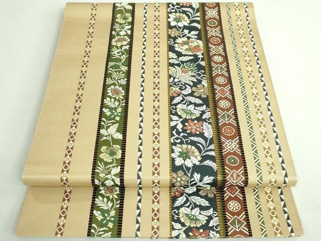 平和屋着物■極上　本場筑前博多織　八寸名古屋帯　渡来間道　松装織物　証紙付き　逸品　DZAB0678kh5