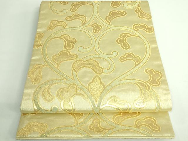 平和屋着物■極上　ジャパンオートクチュール　渡辺雪三郎　六通柄袋帯　唐草文　金糸　逸品　DZAB0689kh5