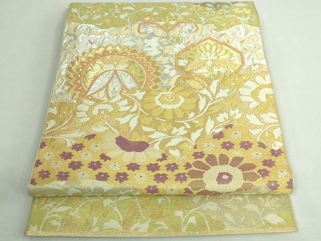 平和屋着物■極上　西陣　川島織物　六通柄　本袋帯　草花文　金銀糸　逸品　DZAB0695kh5