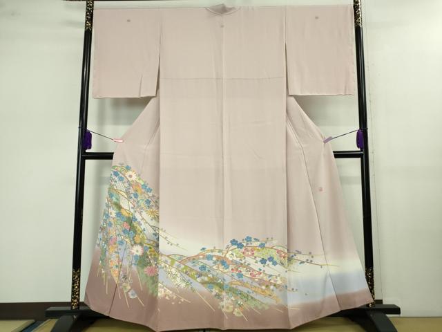 平和屋着物■極上　本加賀友禅作家　森内瑞恵　色留袖　吉祥花文　暈し染め　薄い虹色地　逸品　DZAB0763kh5