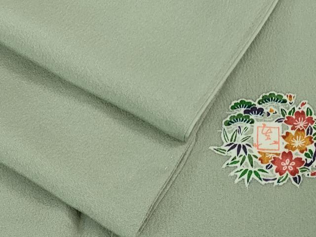 平和屋着物■極上　色無地　青磁鼠色　逸品　未使用　DZAB0787kh5