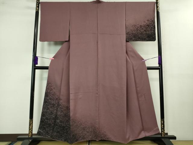 平和屋本店■極上　キモノデザイナー　斉藤上太郎　訪問着　天鵞絨　ビロード　花唐草文　暈し染め　京紫色地　逸品　未使用　DZAB0795kh5
