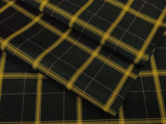 平和屋本店■極上　黄八丈　黒八丈　紬　単衣　格子　やまと誂製　逸品　DZAB0821kh5