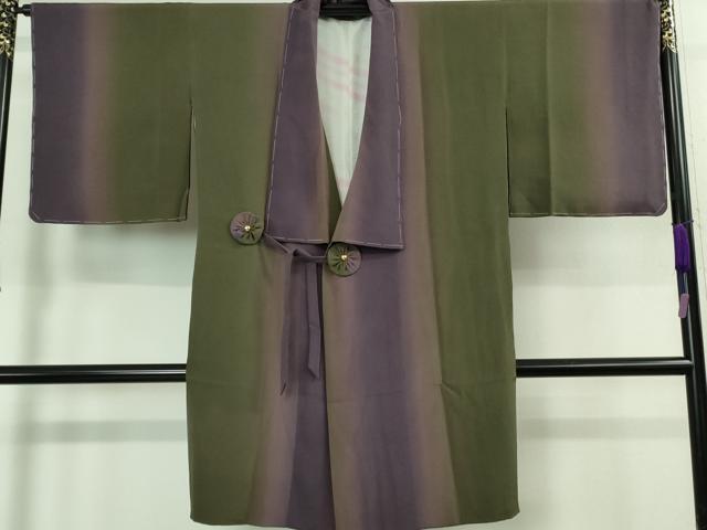 平和屋着物■極上　道中着　四季彩コート　ロング丈　荒谷千風　暈し染め　反端付き　逸品　未使用　DZAB0840kh5
