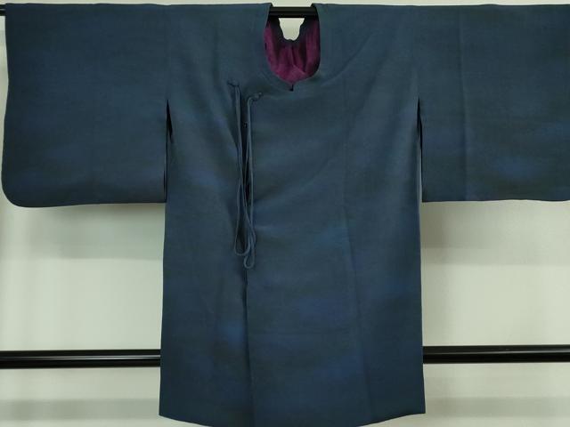 平和屋着物■極上　コート作家　三本賢　和装コート　ロング丈　暈し染め　鬼しぼ縮緬　逸品　DZAB0843kh5