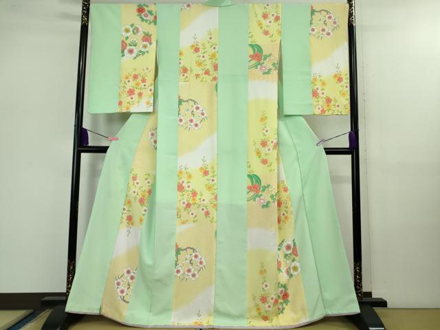 平和屋本店■極上　洗える最高級着物　＜英＞はなぶさ謹製　小紋　花間道　逸品　DZAB0856kh5