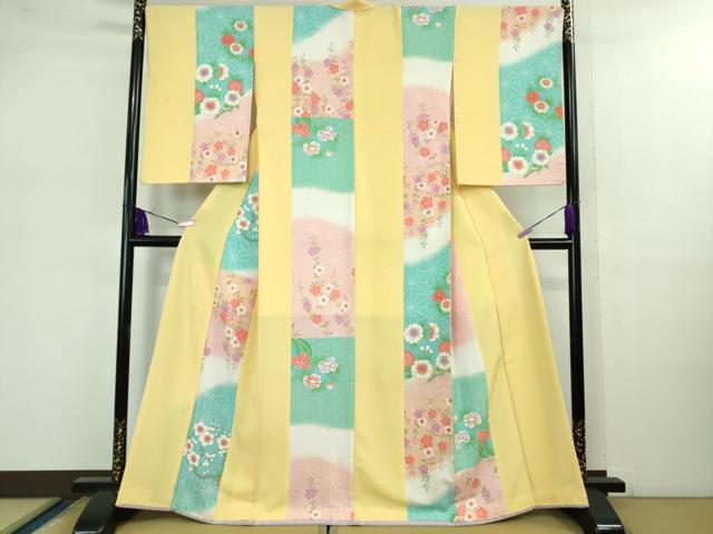 平和屋本店■極上　洗える最高級着物　＜英＞はなぶさ謹製　小紋　花間道　逸品　DZAB0857kh5