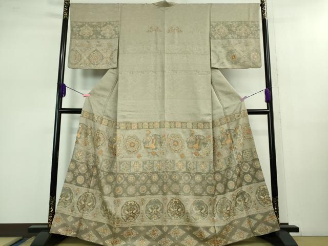 平和屋本店■極上　訪問着　総刺繍　鳳凰双鳥花文　金銀糸　逸品　DZAB0867kh5