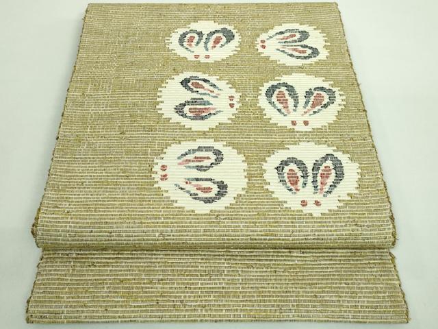 平和屋着物■極上　八寸名古屋帯　紬地　兎　鈴乃屋扱い　逸品　DZAB0913kh5