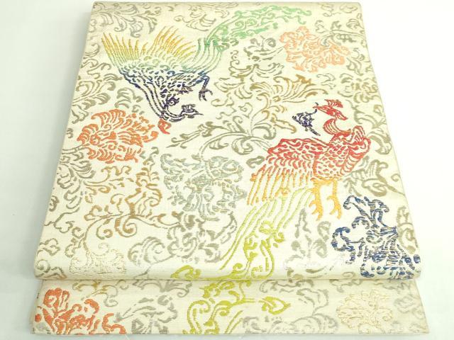 平和屋本店■最高級　アンティーク　大正ロマン　龍村平蔵製　太鼓柄　本袋帯　唐草　金銀糸　逸品　DZAB0934kh5