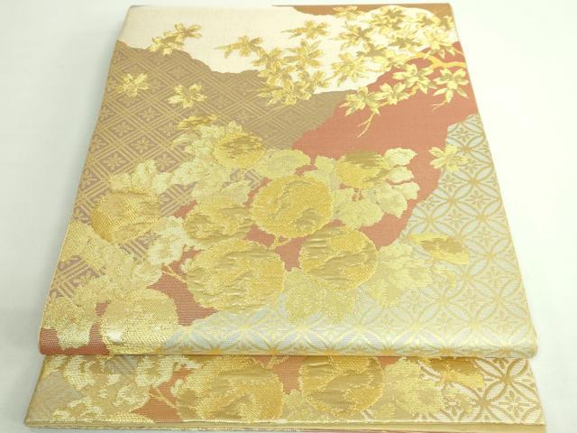 平和屋着物■極上　西陣　川島織物　六通柄　本袋帯　道長花文　金糸　逸品　DZAB0935kh5