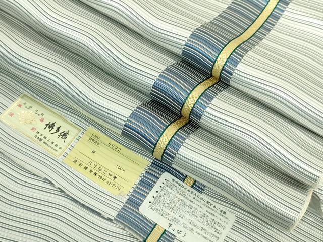 平和屋着物■極上　本場筑前博多織　八寸名古屋帯　間道　原田織物　証紙付き　逸品　新品　DZAB0937kh5