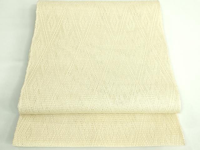 平和屋本店■最高級　夏物　人間国宝　北村武資　羅　八寸名古屋帯　菱　蒸栗色地　逸品　DZAB0940kh5