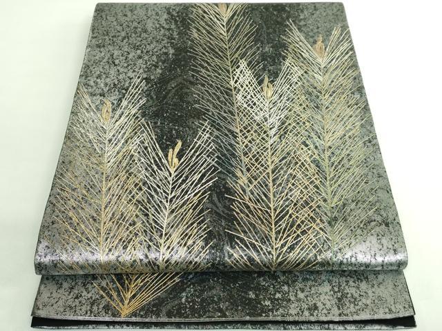 平和屋着物■極上　金彩友禅　卓越技能者・名工・和田光正　太鼓柄袋帯　若松葉　金銀彩　逸品　DZAB0964kh5