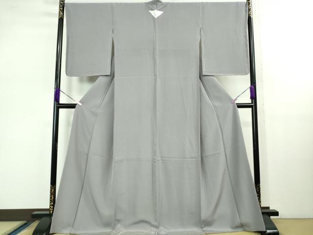 平和屋着物■極上　色無地　薄鼠色　大丸扱い　ロング丈　逸品　未使用　DZAB1005kh5