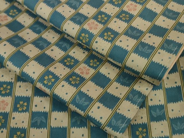 平和屋着物■極上　小紋　市松　草花文　伊と幸　反端付き　逸品　未使用　DZAB1008kh5