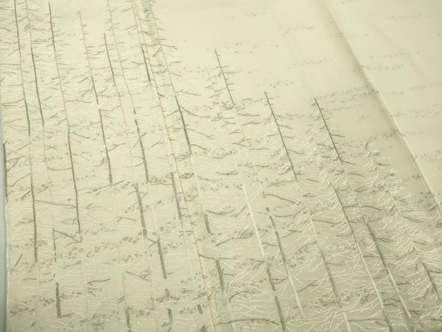 平和屋着物□極上 訪問着 作家物 総刺繍 寿光織 樹林文 鳥の子