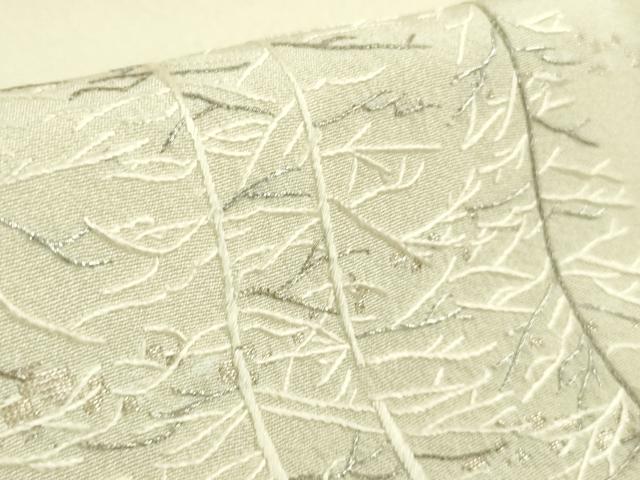 平和屋着物■極上　訪問着　作家物　総刺繍　寿光織　樹林文　鳥の子色地　金糸　逸品　DZAB1032kh5 平和屋着物□極上 訪問着 作家物 総刺繍 寿光織 樹林文 鳥の子