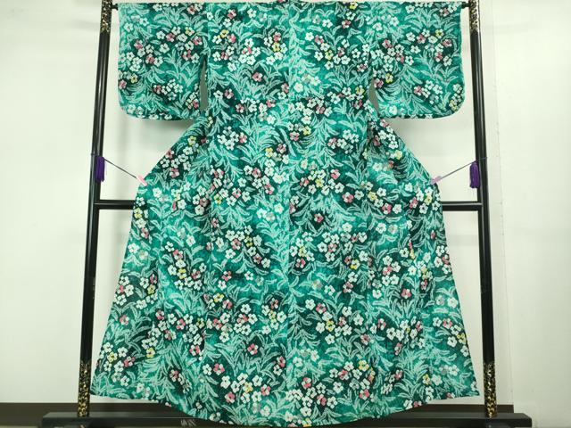 平和屋着物■極上　夏物　浴衣　有松鳴海絞り　草花文　綿　逸品　DZAB1053kh5