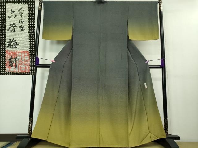 平和屋本店■極上 人間国宝 初代 六谷梅軒(六谷紀久男)錐彫り 重要無形文化 財伊勢型紙 江戸小紋 訪問着 角通し 暈し染め 逸品 DZAB1149kh5