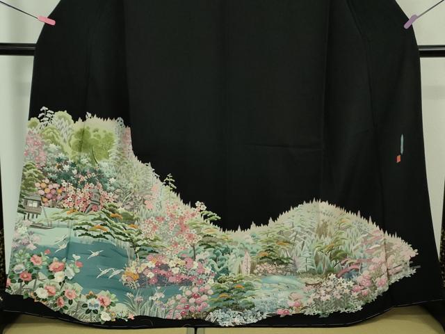 平和屋着物□極上 本加賀友禅作家 土田外男 黒留袖 水辺風景