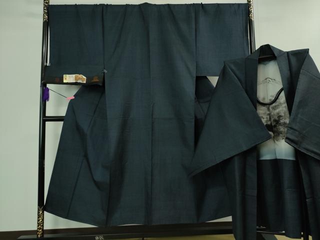 平和屋着物■極上　男性　本場大島紬　アンサンブル　キングサイズ　長羽織　100亀甲　総詰め　証紙付き　逸品　DZAB1199kh5