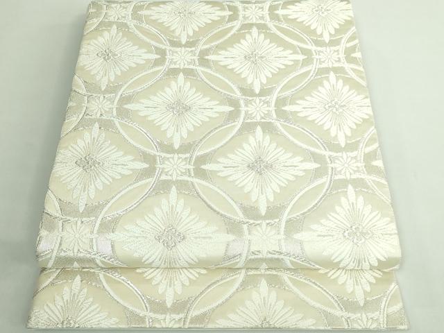 平和屋着物■極上　六通柄袋帯　唐織　花菱文　銀糸　逸品　DZAB1203kh5