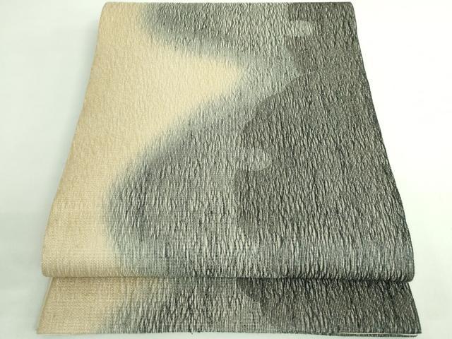 平和屋着物■極上　染織の名門　しょうざん  生紬　全通柄袋帯　スリーシーズン帯　雪輪　柿渋染　証紙付き　逸品　DZAB1204kh5