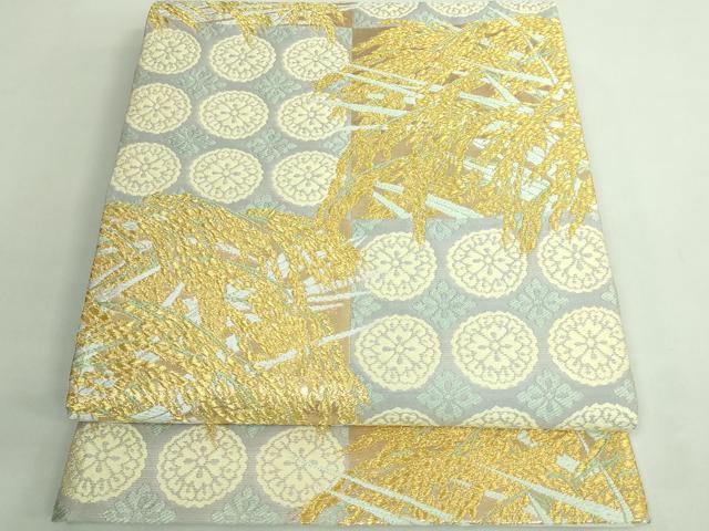 平和屋着物■極上　六通柄袋帯　唐織　御物稲穂文　大宮絹謹製　金糸　逸品　DZAB1208kh5