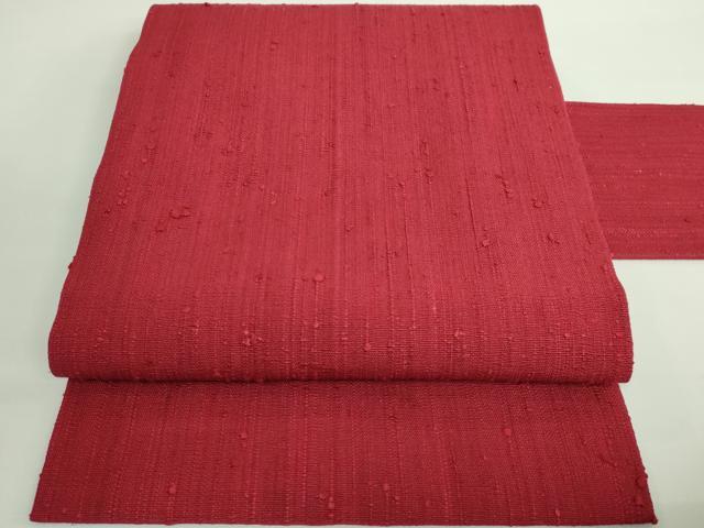 平和屋着物■極上　浦野理一　経節紬　九寸名古屋帯　赤色地　逸品　未使用　DZAB1256kh5