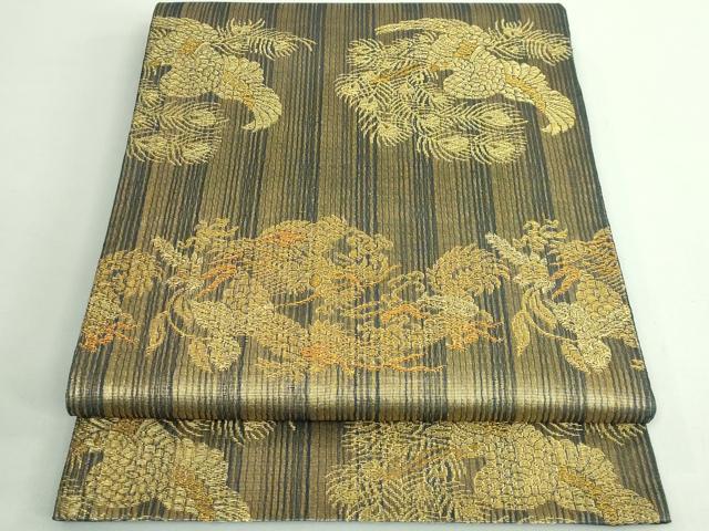 平和屋着物■極上　紋屋井関　御寮織　六通柄袋帯　スリーシーズン帯　龍　鶴　金糸　逸品　DZAB1273kh5
