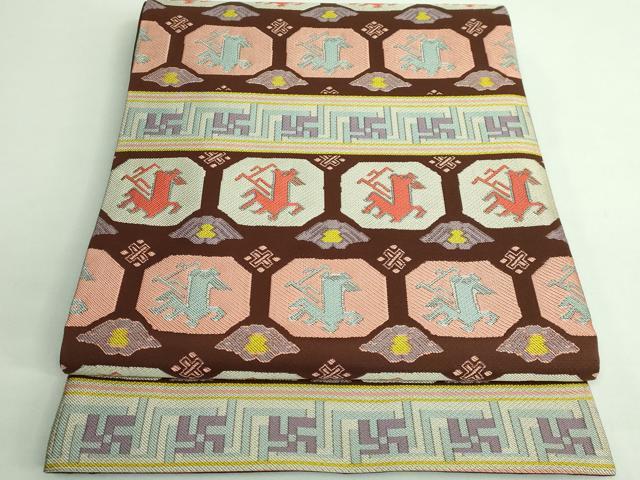 平和屋着物■極上　龍村晋謹製　全通柄袋帯　名物有栖川馬手錦　逸品　DZAB1277kh5