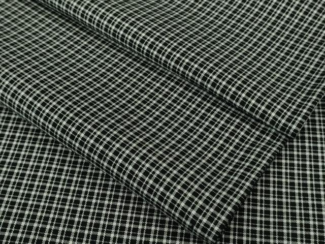 平和屋着物■極上　紬　単衣　格子　黒×白　逸品　DZAB1358kh5