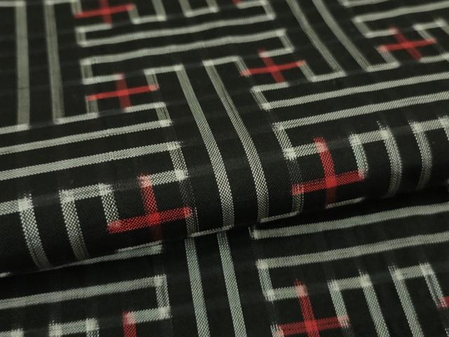 平和屋着物□希少 本場大島紬 龍郷絣 秋名バラ アンサンブル 道行