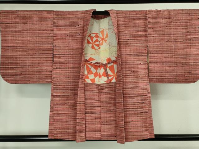 平和屋着物■極上　浦野理一　経節紬　羽織　羽織紐付き　逸品　DZAB1387kh5