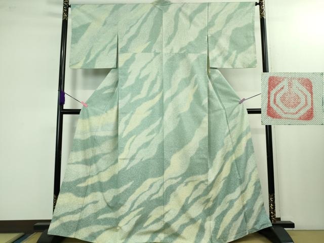 平和屋本店■極上　石川県指定無形文化財　牛首紬　白山工房　手織り　訪問着　霞文　逸品　DZAB1436kh5